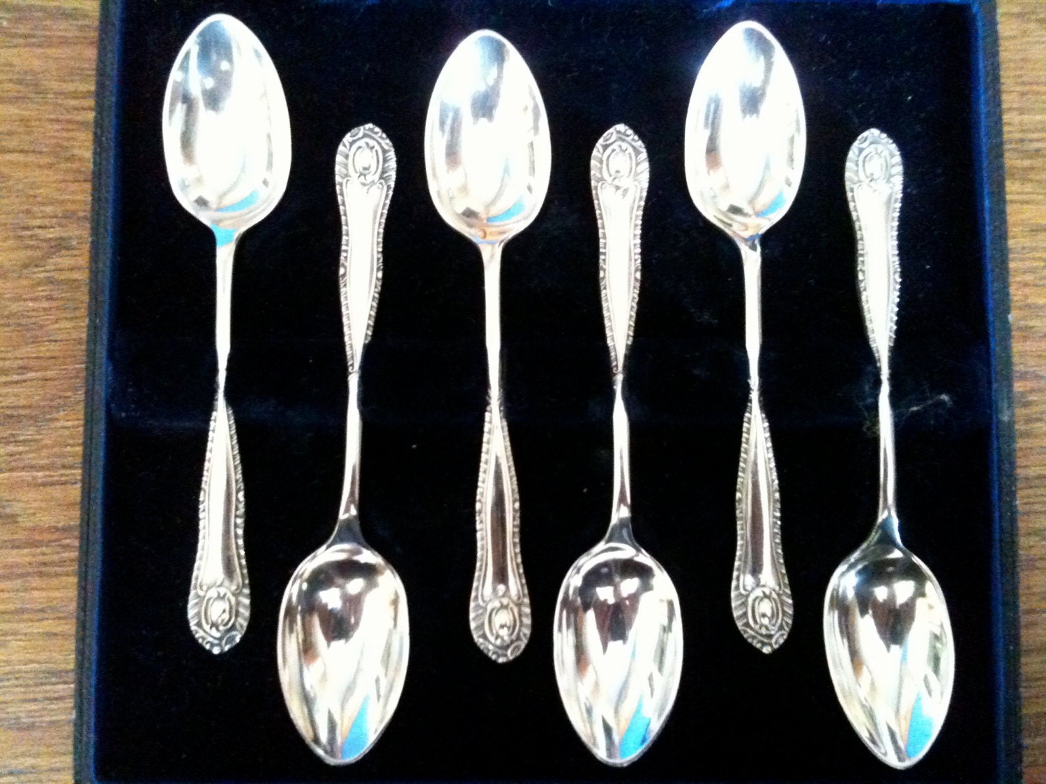 Vintage English Teaspoons Spoons in Black Box circa 1950’s / English ...
