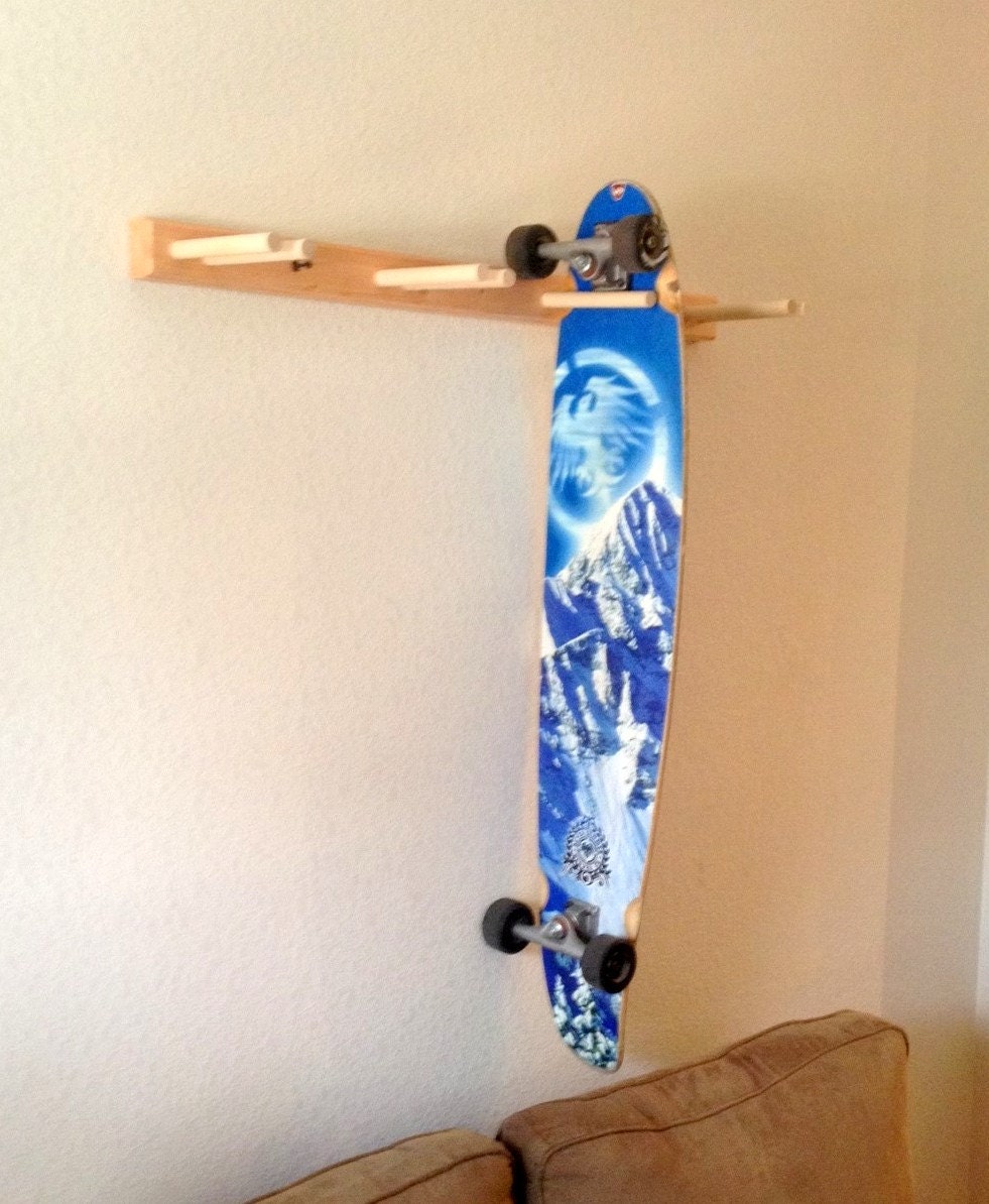 Vertical Longboard Skateboard Wall Rack Mount
