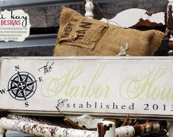 Personalized Family Name sign Established Beach House Sign Hand Painted ...