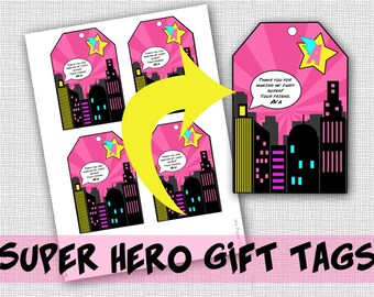 Popular items for superhero gift tag on Etsy
