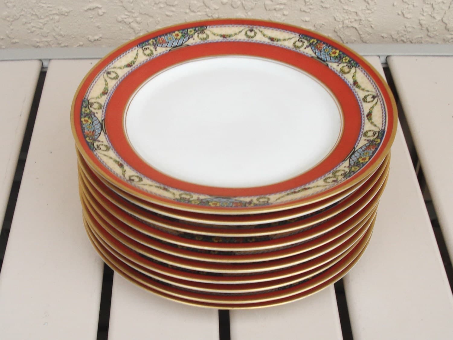 Antique THOMAS SEVRES Bavaria Hand Painted 10 Plates Set.
