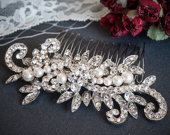 Victorian Style Bridal Hair Accessories BLUE by GlamorousBijoux