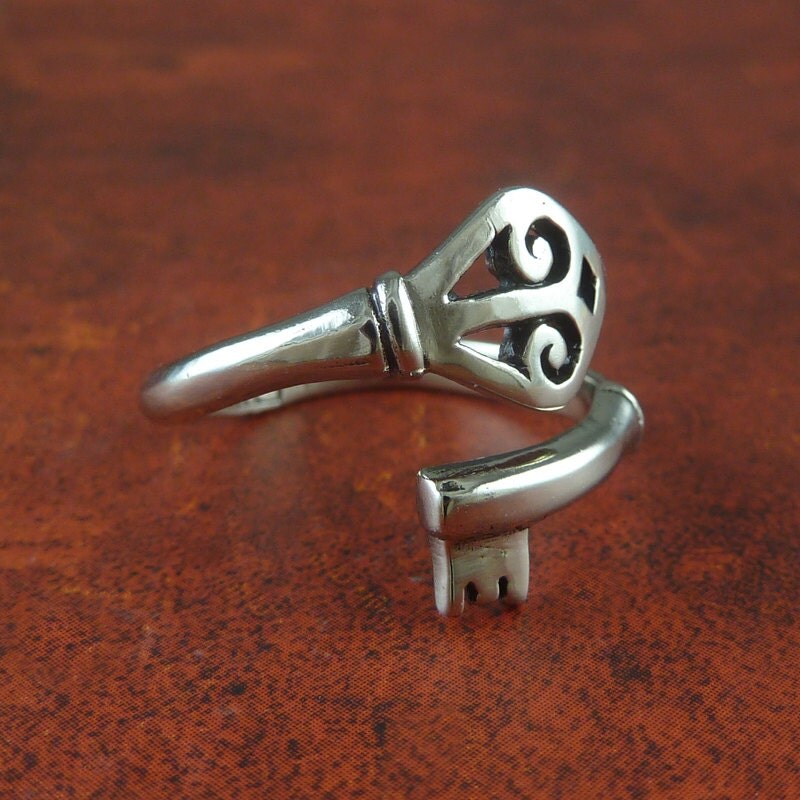 Key Ring White Bronze Key Ring Silver Key Ring by LostApostle