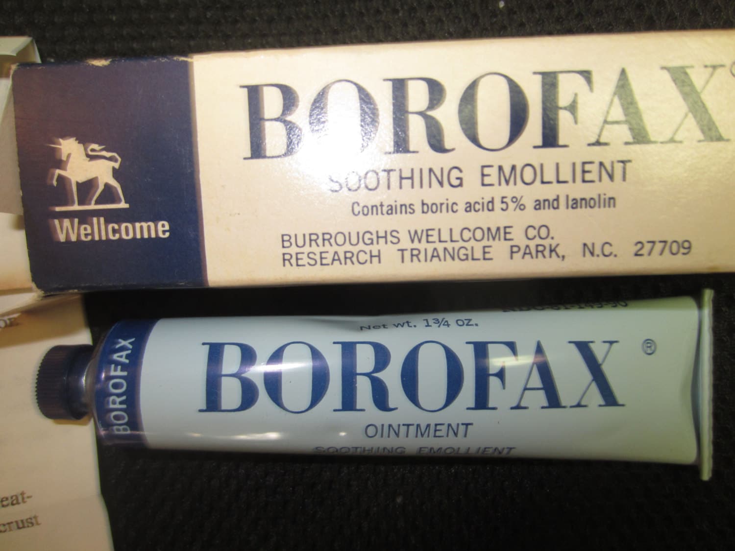 Vintage Borofax Skin Ointment Boric Acid Lanolin Box & Tube