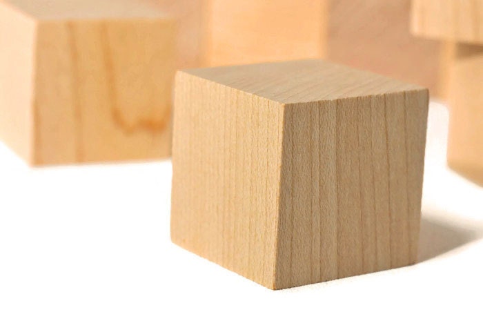 20 unfinished wooden blocks 1x1 inch. Wood cube square pine