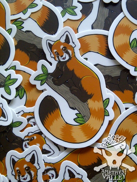 Red Panda Sticker by AmethystValley on Etsy