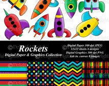 Popular items for rocket ship clipart on Etsy
