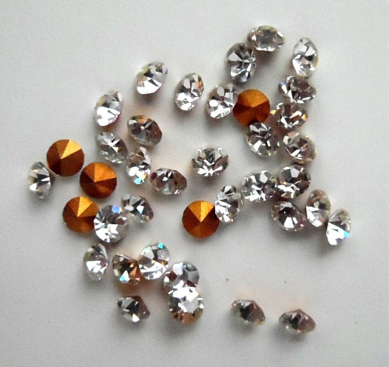 36 Crystal 21ss Color Swarovski Round Rhinestones-Loose Rhinestones ...