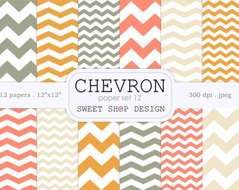 Navy Blue Digital Paper Pack Chevron Digital Scrapbook Paper