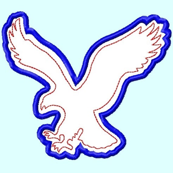 Eagle Outline Applique Embroidery Designs 4 sizes INSTANT