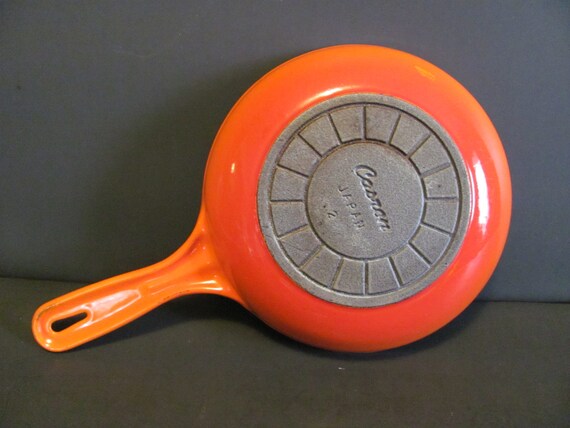 Casron Japan Flame Orange Enameled Cast Iron by MamabirdsVintage