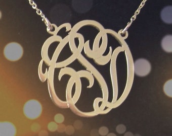 Large 14k Gold Monogram Necklace
