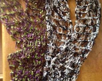 Loom Knitted Ladder Yarn Scarves
