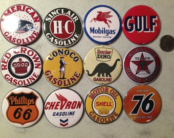 12 Gas Station Sign Magnets w/pics of Vintage Gas Station signs, tool ...