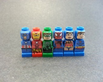 Custom Lego microfigure superhero decals.