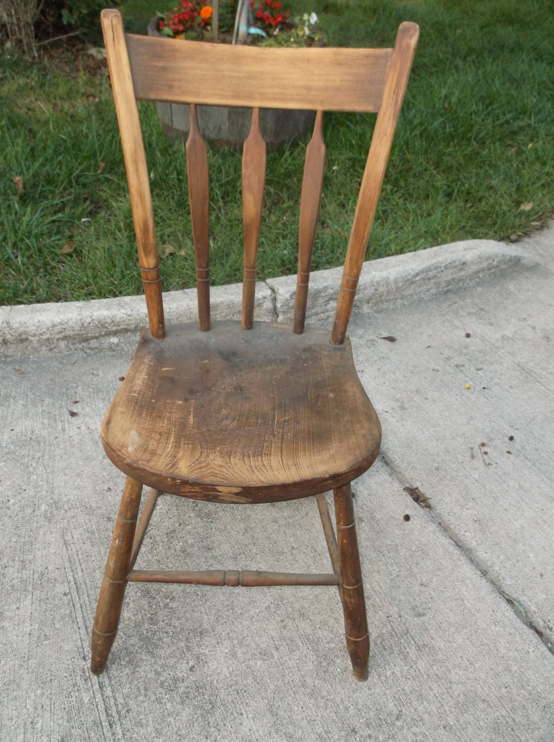 A superb antique primitive 1820 American arrow back Windsor chair ...