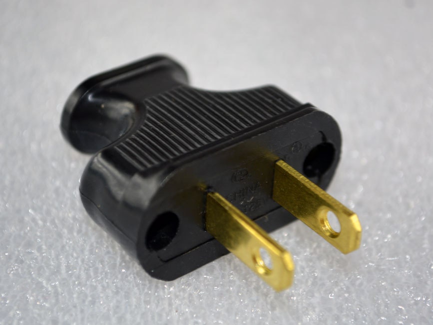 Electrical Plug Vintage Style BLACK 2-Prong Antique