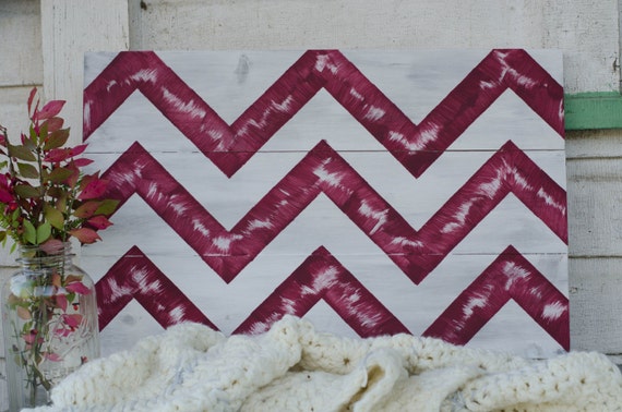 Items similar to Red Chevron, Christmas Chevron, hand painted sign on Etsy