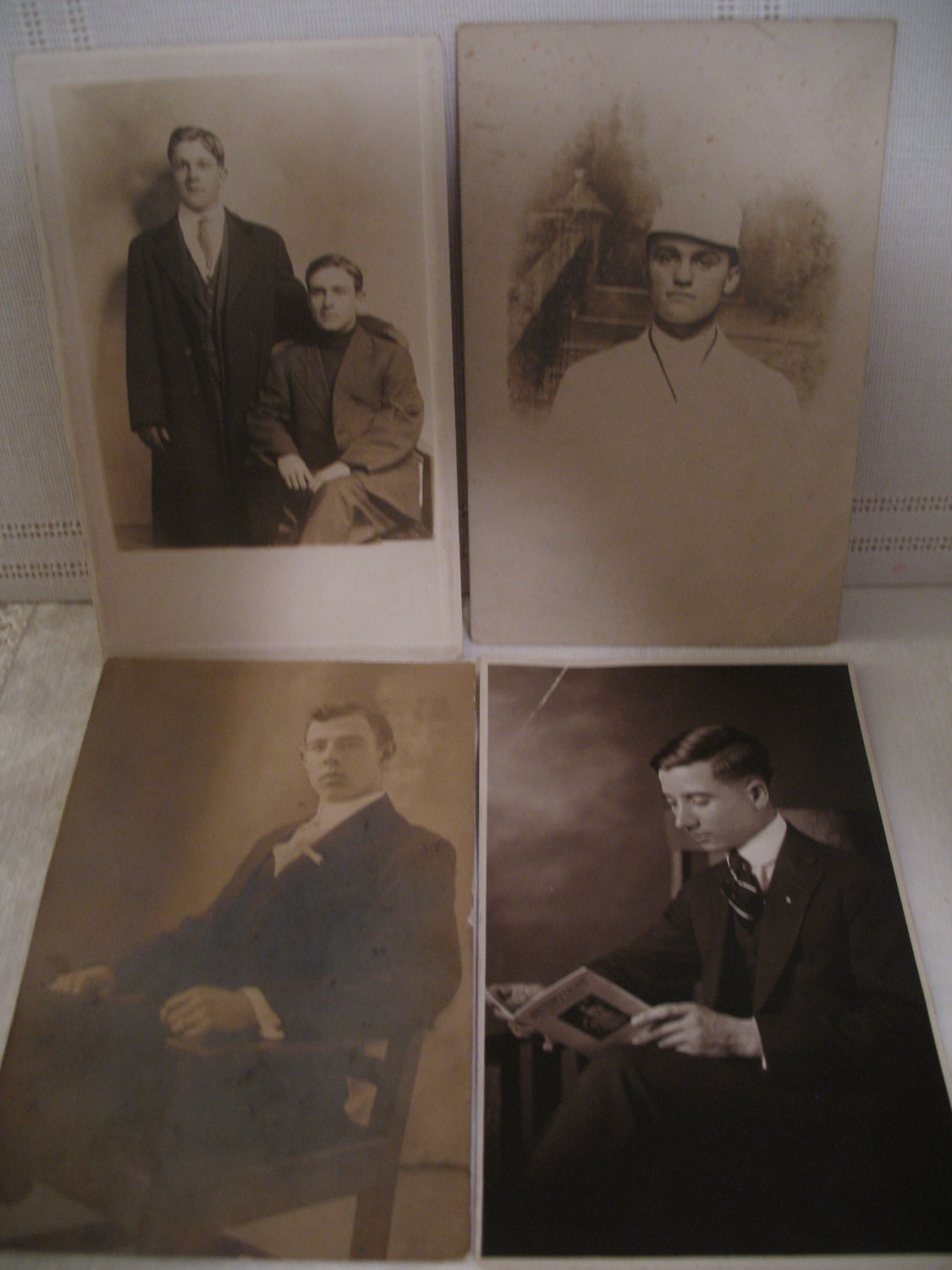 1900’s Photograph Lot 4, Handsome Men, Post Card – Haute Juice
