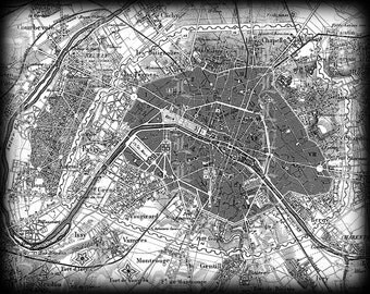 Popular items for old paris map on Etsy