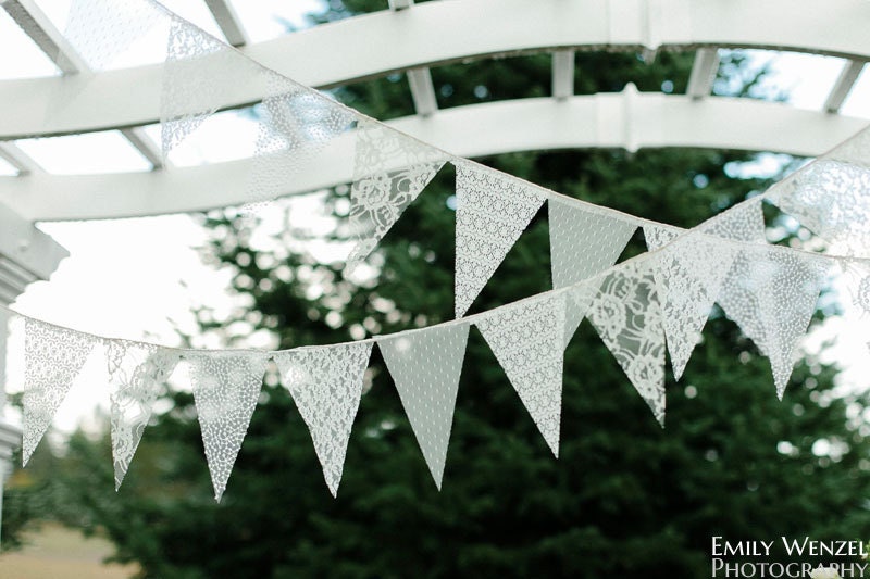 Lace Bunting Pennant Banner lace bunting wedding banner