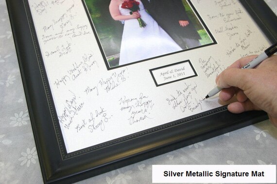 Silver Signature Mat WITH Wood Frame Personalized for