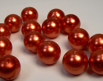 Red Pearl Beads, Bright Red Pearl Bead Lot, Jewelry Making Destash ...