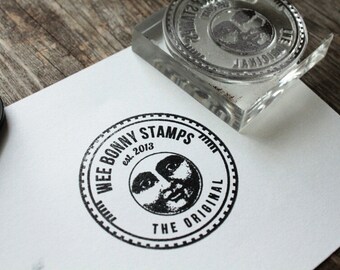 Custom 2x2 Inch Stamp - Clear Stamp - Custom Rubber Stamp - Business Card Stamp - Custom Logo Stamp