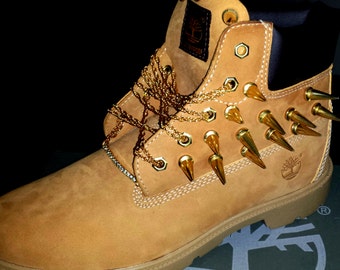 Popular items for spiked timberlands on Etsy
