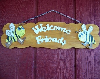 Popular items for bee welcome sign on Etsy