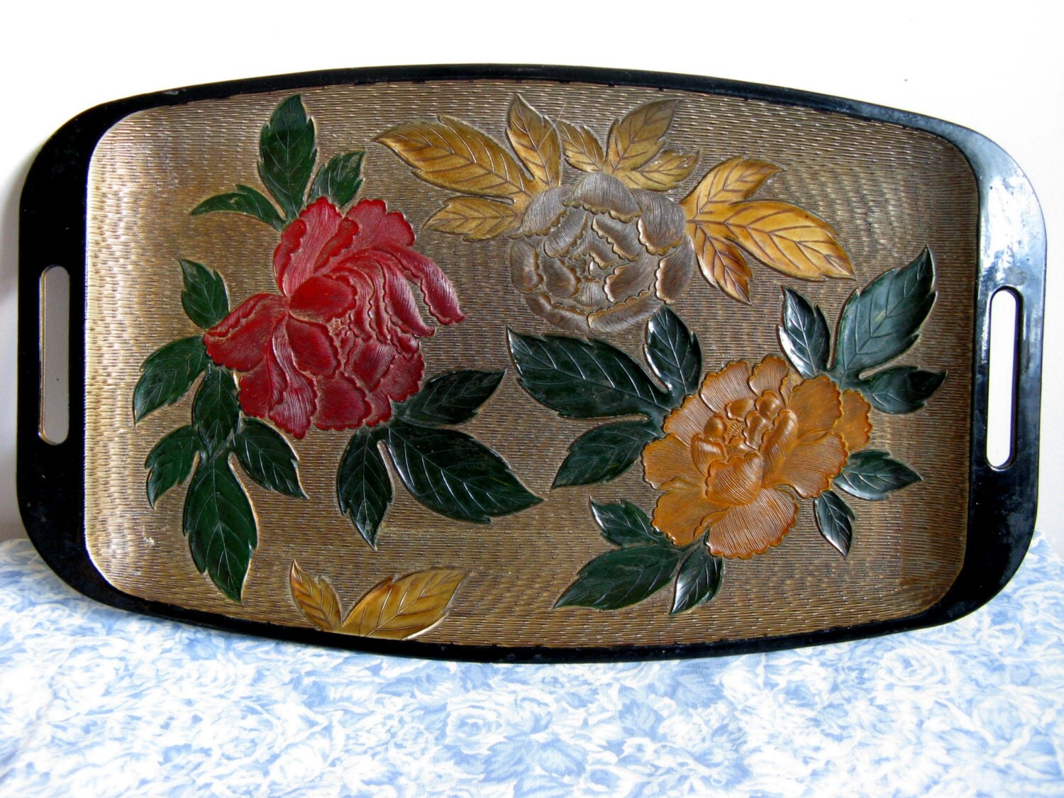 Japanese Vintage Serving Tray 1980s Floral Home Décor – Haute Juice