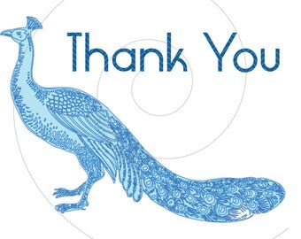 Popular items for peacock thank you on Etsy