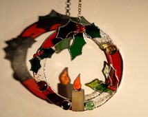 Unique stained glass wreath related items | Etsy