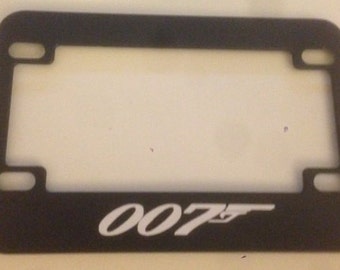007 James bond style BLACK MOTORCYCLE license plate frame - have cycle ...
