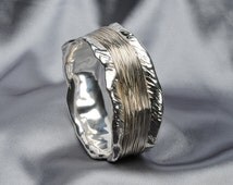 Popular items for wide silver bangle on Etsy
