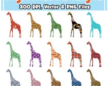 Cute Giraffe Pattern Clipart Personal and Commercial Use, Vector ...