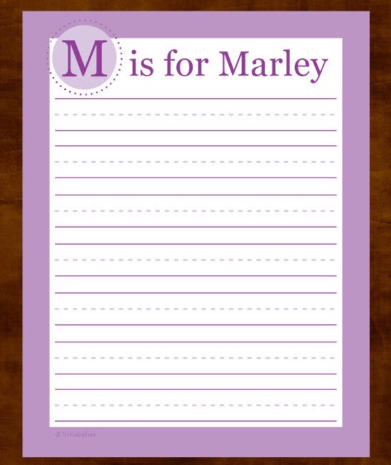 Personalized Notepad For Children Monogram Notepad