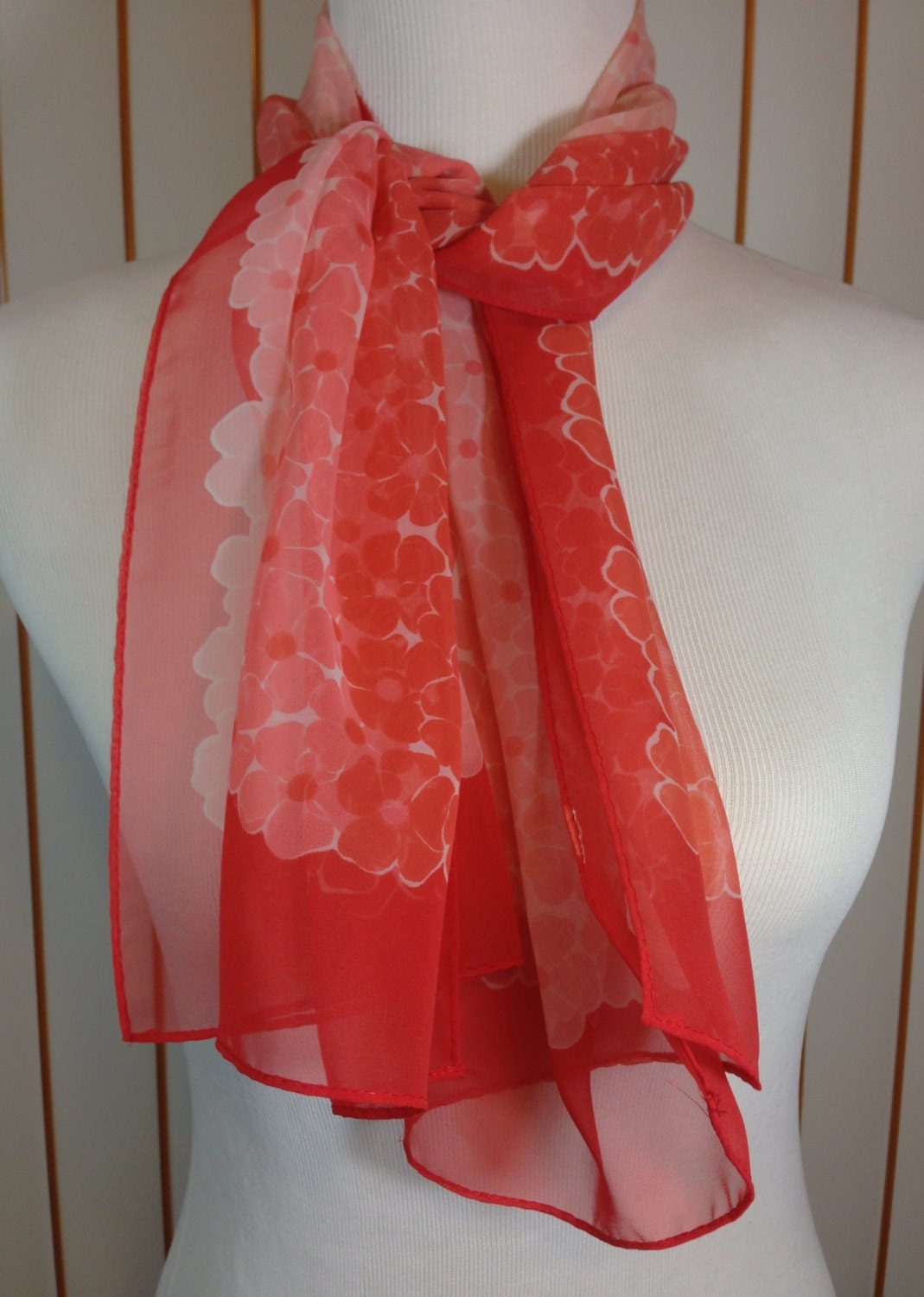 Vintage Sheer Shades of Orange Flower Scarf – Haute Juice