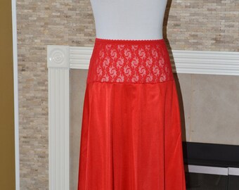 Red half slip | Etsy