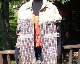 Upcycled mens shirt | Etsy