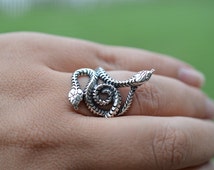 Popular items for silver snake ring on Etsy