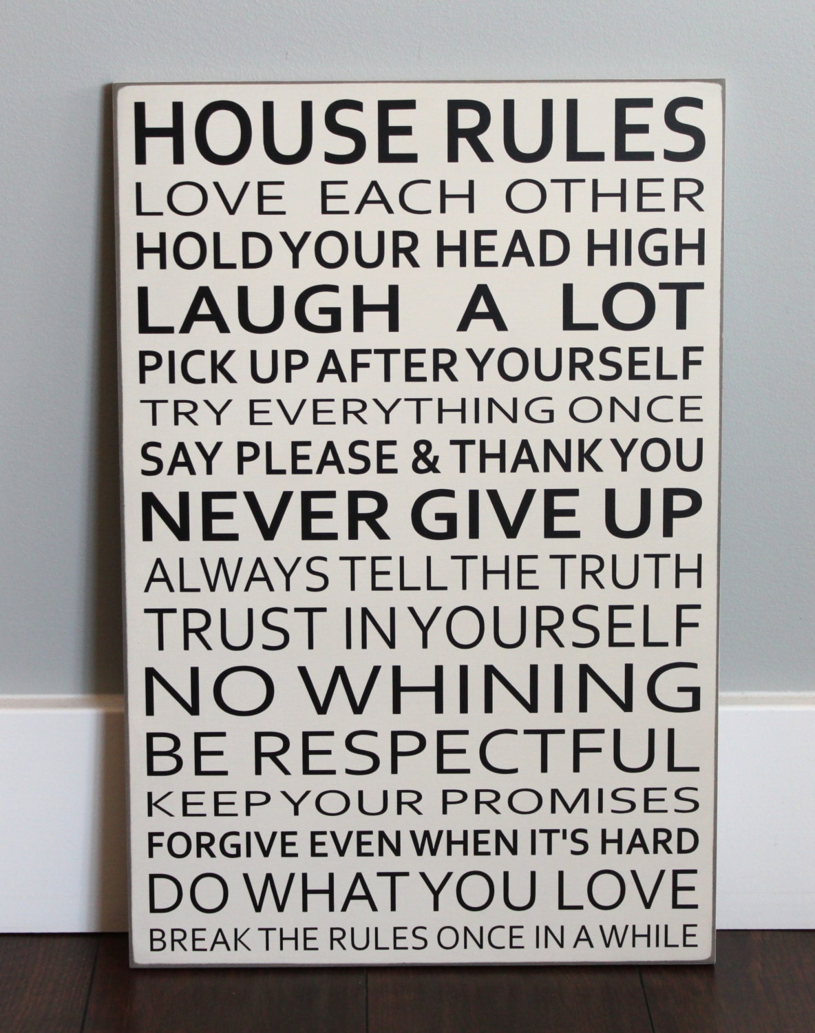 CUSTOM wood sign HOUSE RULES by HeartfeltSigns on Etsy