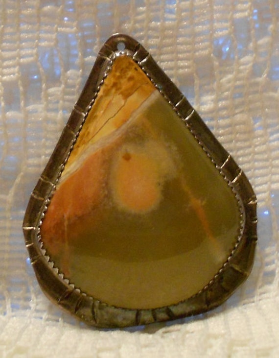 Vintage Sterling Silver with Agate Stone by ViksVintageJewelry