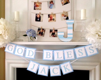Baptism Banner, Baptism Decorations, Custom Baptism Banner, Boy Baptism ...