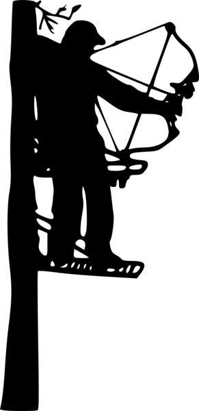 Bow Hunter Hunting in Tree Stand Vinyl Wall by mojographics