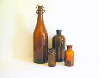 Popular items for brown glass bottle on Etsy