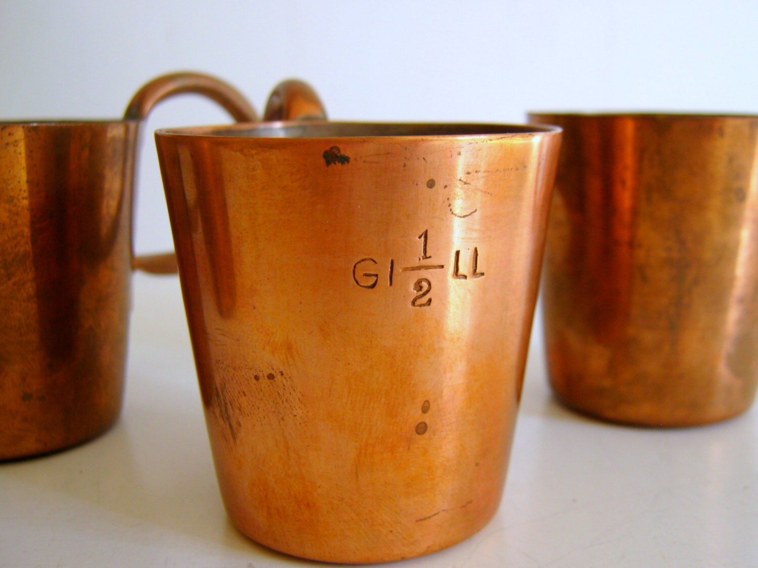Royal Navy Rum Cups 1/2 Gill Vintage Copper Cups Set of Four