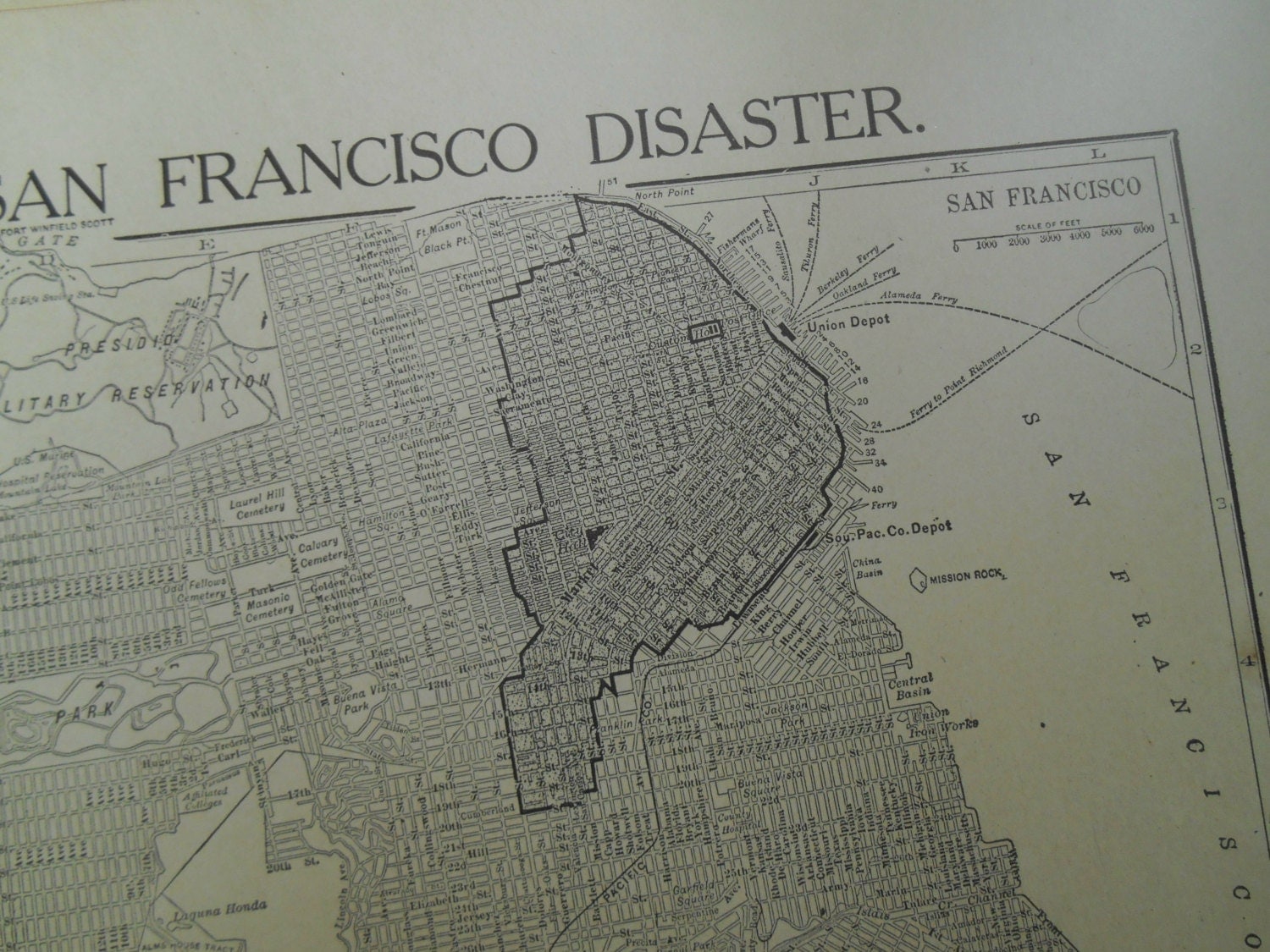 1906 San Francisco Earthquake map photos by moosehornvintage