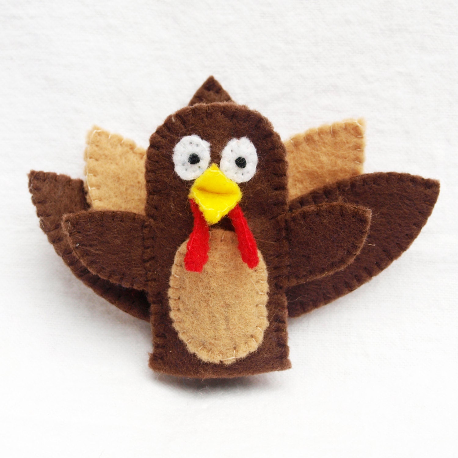 Wild turkey felt finger puppet animal puppet turkey turkey