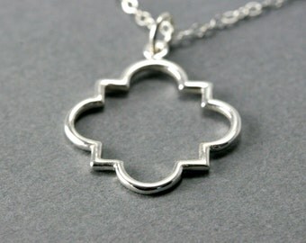 Sterling Silver Quatrefoil Necklace - Simple Everyday Wear